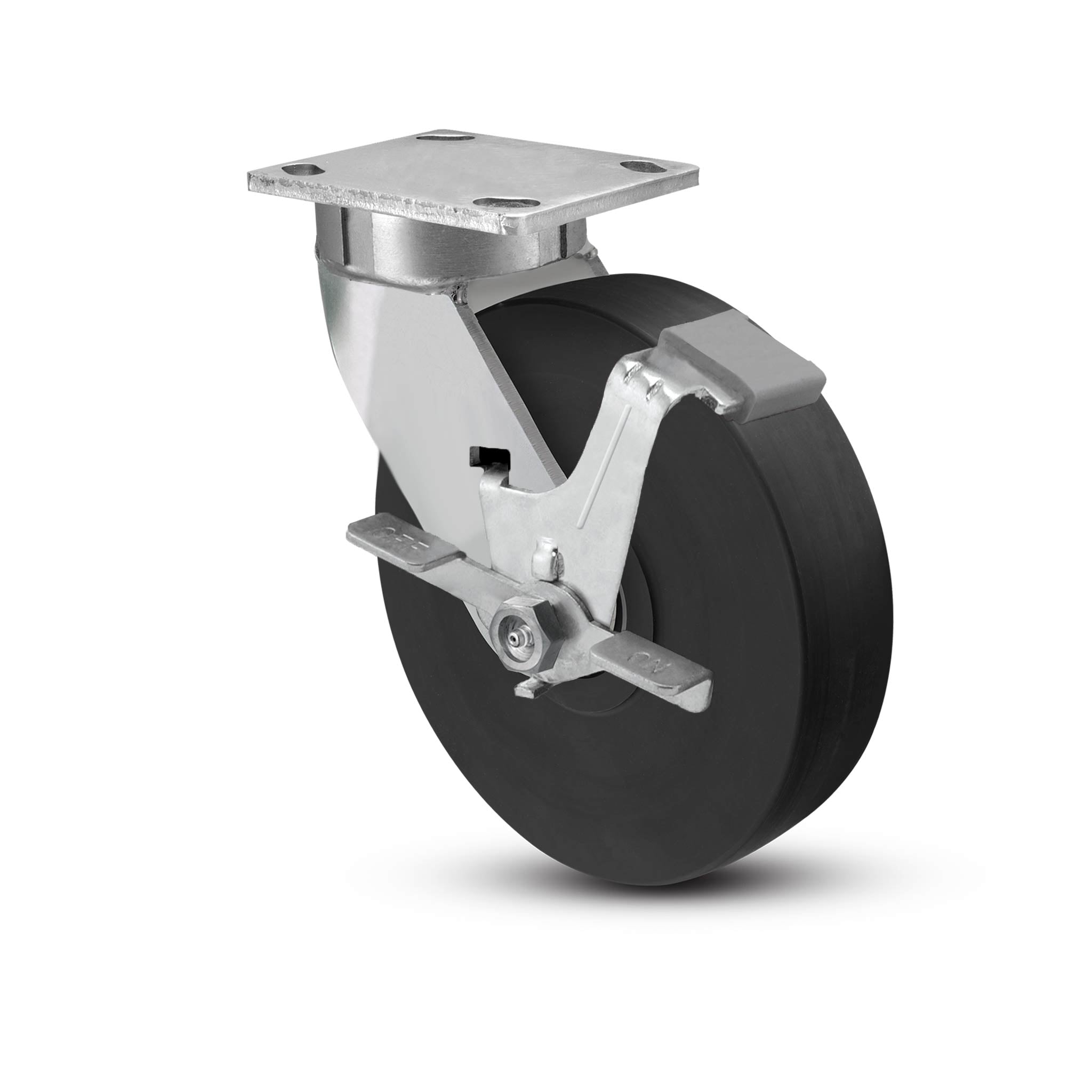 8"x2" Ergonomic Caster – USA Kingpinless Rig, Trionix Steel Replacemen