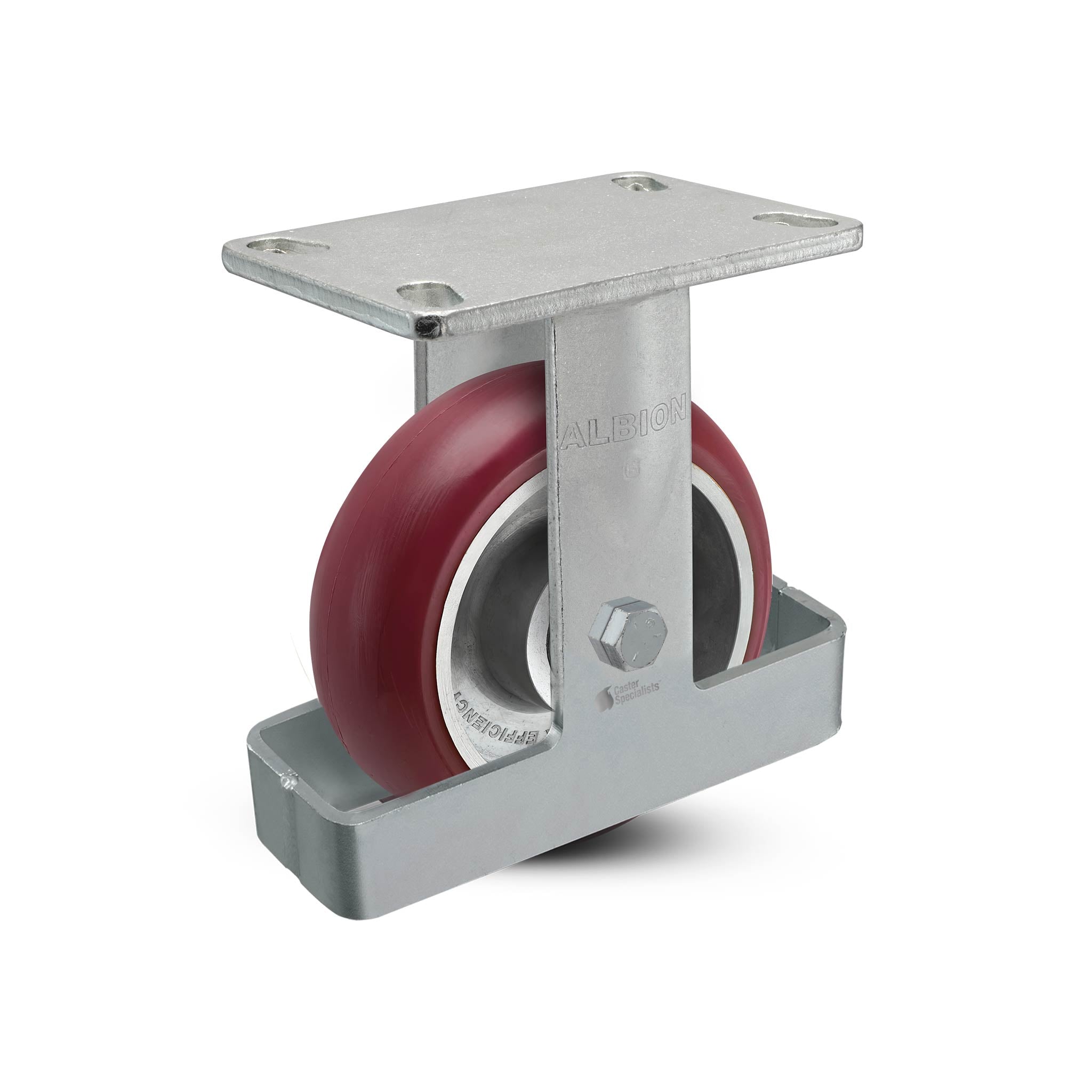 6"x2" USA Ergonomic Rigid Caster with MAX-Efficiency Wheel, Toe Guard,
