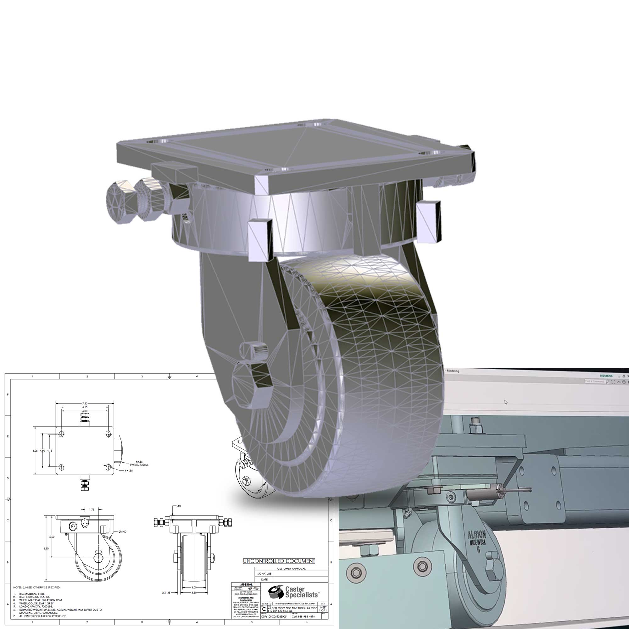 Automotive Assembly Line Caster for Car Carriers - CSP610NX06528S005