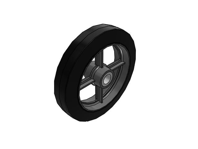 12" x 2.5" MH Rubber on Cast Iron Wheel - MH1240520