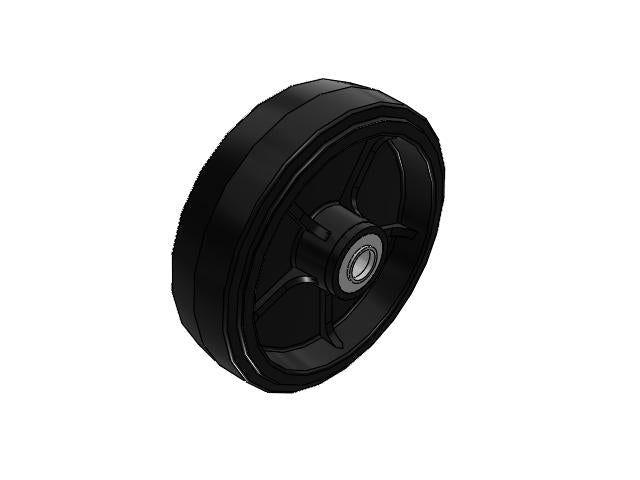 12" x 3.5" MR Rubber on Cast Iron Wheel - MR1260920