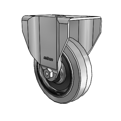 4"x1.25" Conductive Performa Rigid Caster with 2.6875"x3.625" Plate