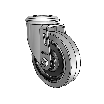 4"x1.25" Conductive Performa Caster with 1/2" Hollow Rivet