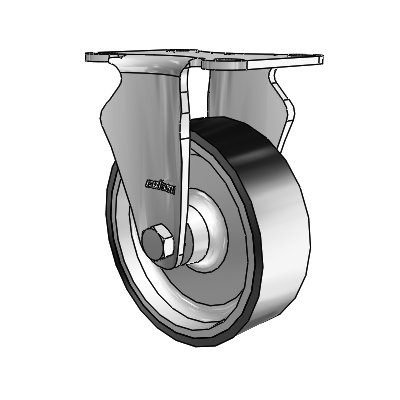 Stainless 4"x1.25" ThermoTech Teflon Rigid Caster with 2.5"x3.625" Pla