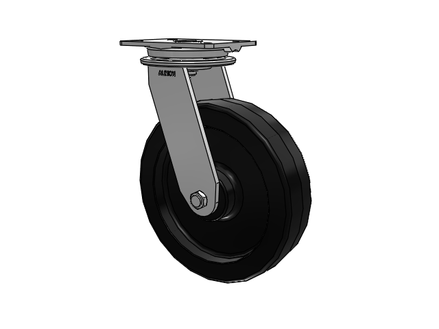 HD Raceway 12"x3" Phenolic Caster with 7.25"x5.25" Plate