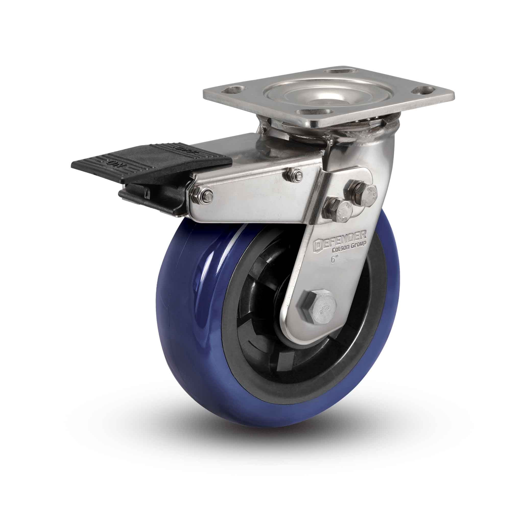 Stainless 8"x2" Eagle Polyurethane Precision Ball Bearing Caster with