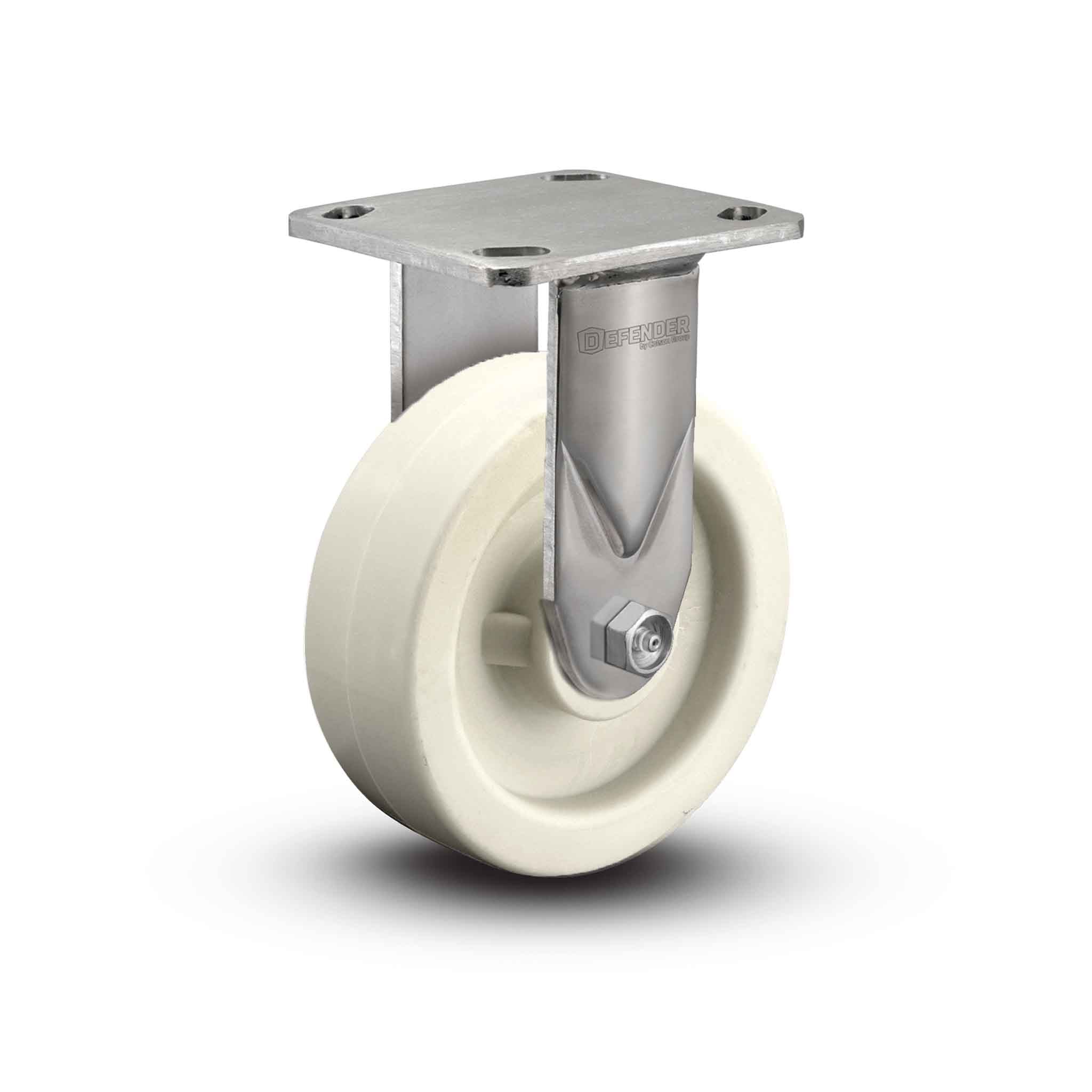 Stainless 5"x2" Hi-Temp Retort Delrin Bearing Rigid Caster with 4"x4.5