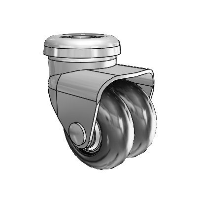 DN-25NRP-100-SW-HK01 MedCaster Swivel Caster