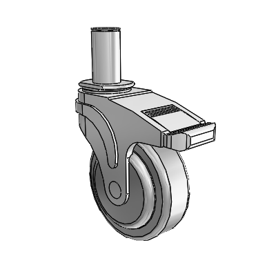NG-04QDP-125-TL-GR07 MedCaster Swivel Caster